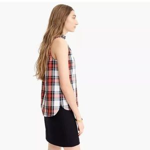 J. Crew | Tops | J Crew Stewart Tartan Plaid Ruffle Poplin K593 | Poshmark